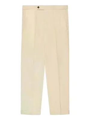 Incotex Pleated Tapered Cotton Trousers - Neutrals