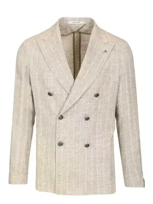 Tagliatore Striped Double-breasted Jacket - Neutrals