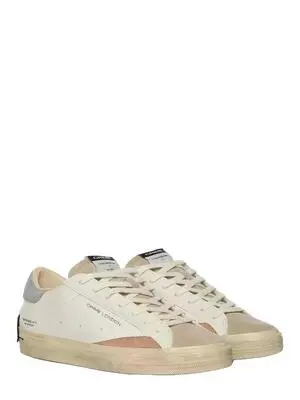CRIME LONDON Distressed Leather Sneakers - Neutrals