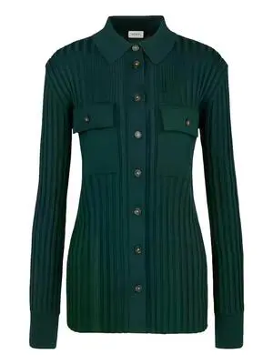 TOD'S Ribbed Button Cardigan - Green