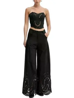 CHARO RUIZ IBIZA Ray Eyelet Wide Trousers