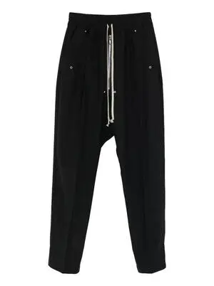 Rick Owens Zip-up Drawstring Trousers - Black