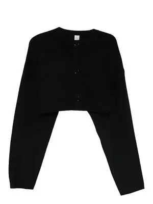 TOTEME Cropped Oversized Button-fastening Cardigan - Black