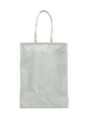 Issey Miyake Woven Tote Bag With Embroidered Logo - Grey