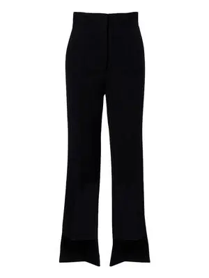 KHAITE Rae High-Rise Crepe Flared Trousers