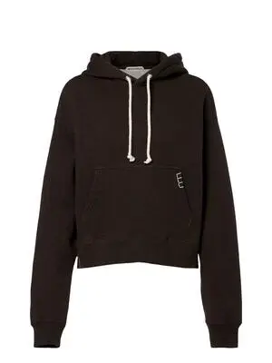JW Anderson Cropped Cotton Hoodie - Brown