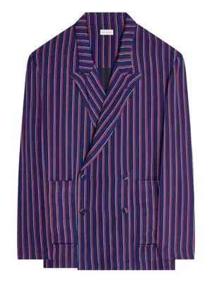 Dries Van Noten Striped Blazer - Blue
