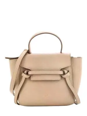 Celine Belt Bag Textured Leather Pico Shoulder Bag - Neutrals