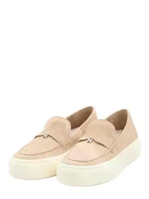 Hogan Hogan Crosswind Suede Charm Loafers Neutrals