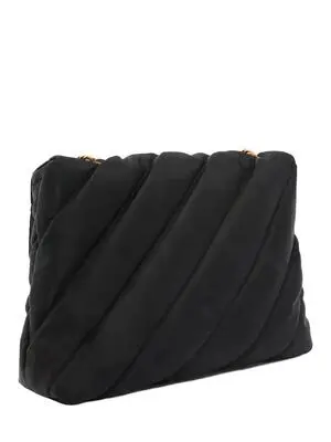 Pinko Quilted Bird-appliqué Crossbody Bag - Black