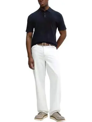 Michael Kors Ribbed-knit Polo Shirt - Blue