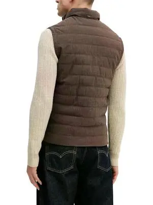 HACKETT LONDON Quilted Zip-fastening Gilet - Brown
