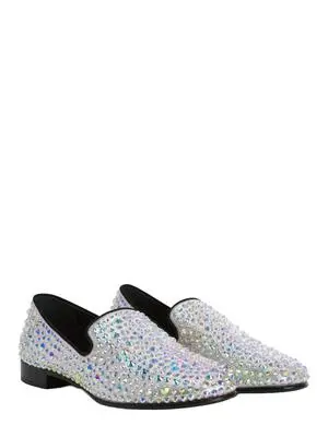 GIUSEPPE ZANOTTI Marvin Crystal-embellished Loafers - Silver
