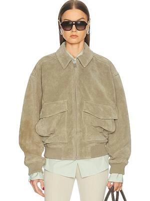 Citizens Of Humanity Vivienne Suede Jacket - Deep Olive