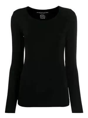 Majestic Filatures Fitted Long Sleeve Top - Black