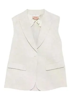TWINSET Single-breasted V-neck Gilet - Neutrals