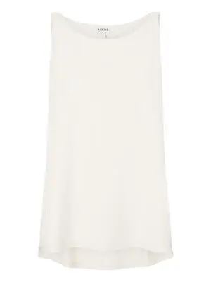 Loewe Anagram Embroidered Ribbed-knit Tank Top - Neutrals