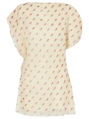 Khaite Erin Floral-print Silk-organza Mini Dress - Pink