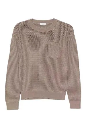 Peserico Open Knit Crew Neck Sweater - Brown
