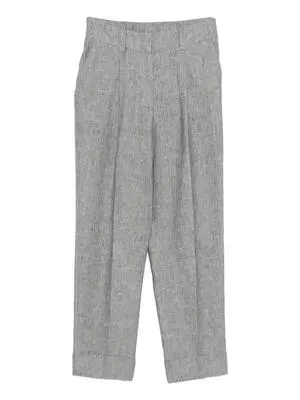 Peserico Peserico Pleated Cuffed Trousers Grey