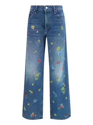 MOTHER The Rerun Zip Sneak Jeans - Blue