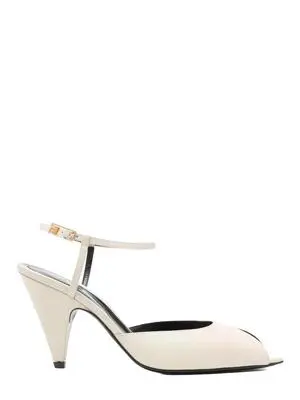 SERGIO ROSSI Beak Peep-toe Sandals - Neutrals