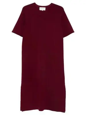 Eric Bompard Round-Neck Midi Dress Red