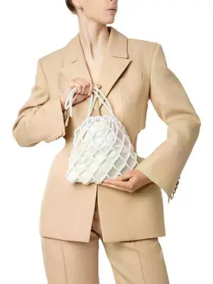 0711 TBILISI Belle Beaded Shoulder Bag - Neutrals