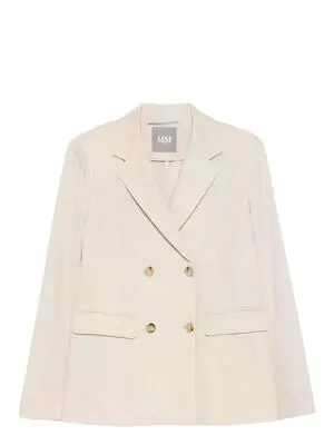 Max Mara Double-breasted Jacket With Flap Pockets - Neutrals