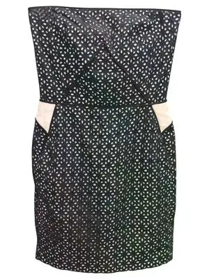 Maje Cotton Eyelet Tube Mini Dress - Black