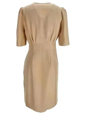 Chloé V-neck Short-sleeve Midi Dress - Neutrals