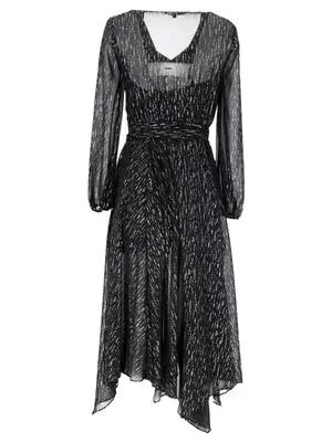 Maje Route Gathered Midi Dress - Black