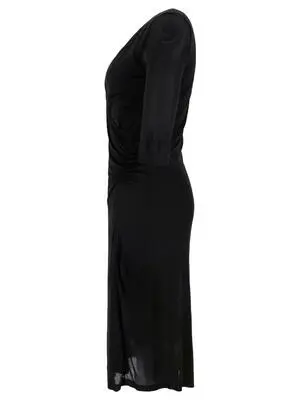 Etro Wrap-effect Ruched Midi Dress - Black