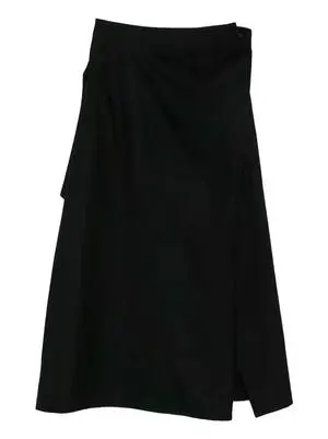Issey Miyake High-waisted Asymmetric Skirt - Black