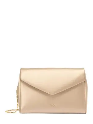 Max Mara Satin Envelope Clutch Bag - Beige