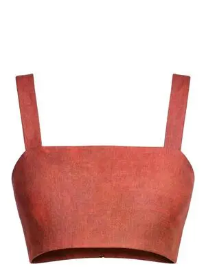 Elie Saab Printed Crop Top - Red