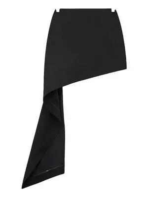 Loewe Asymmetric Draped Mini Skirt - Black