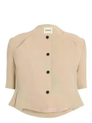 Khaite KHAITE Franc Button Short Sleeve Jacket Neutrals