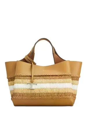 TOD'S Tod's Pendant Tote Bag With Raffia Detail