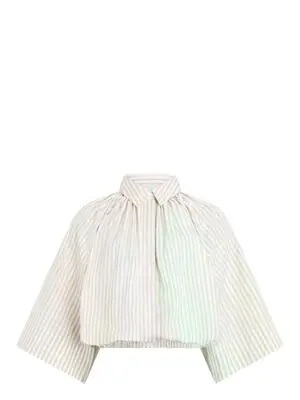 PATOU Striped Cropped Shirt - Neutrals