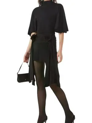 David Koma 3d Lace Flower Jersey Mini Dress - Black