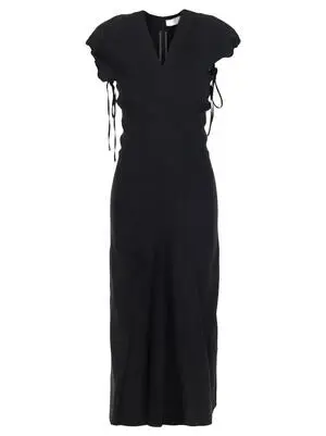 TELA Maxi Dress With Tie Detail - Black