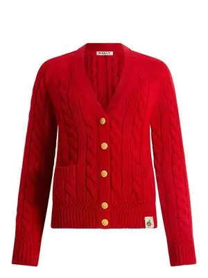 Bally Cable Knit Buttoned Cardigan - Red