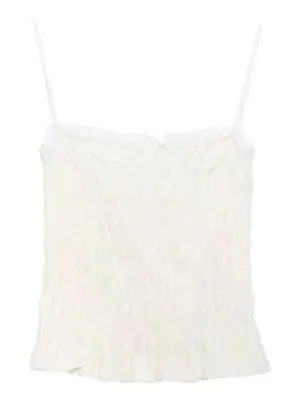 SYSTEM Strappy Ruffled Top - Neutrals