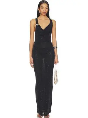 Superdown Sequined Halterneck Maxi Dress - Black