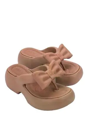 Melissa Platform Bow Detail Flip-flops - Neutrals