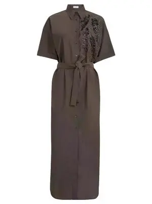 Brunello Cucinelli Short-sleeves Midi Dress - Brown