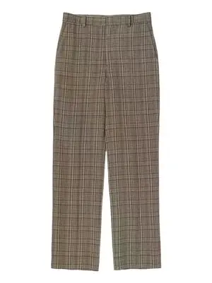 Auralee Check Pattern Trousers - Neutrals