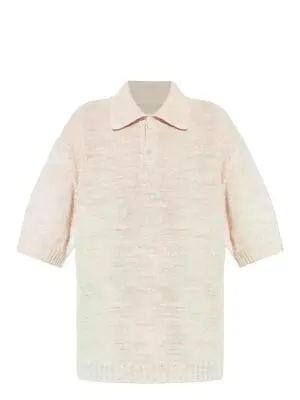 MAISON MARGIELA Linen Polo Top - Neutrals