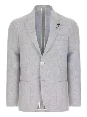 LARDINI Single-breasted Tailored Blazer Grey